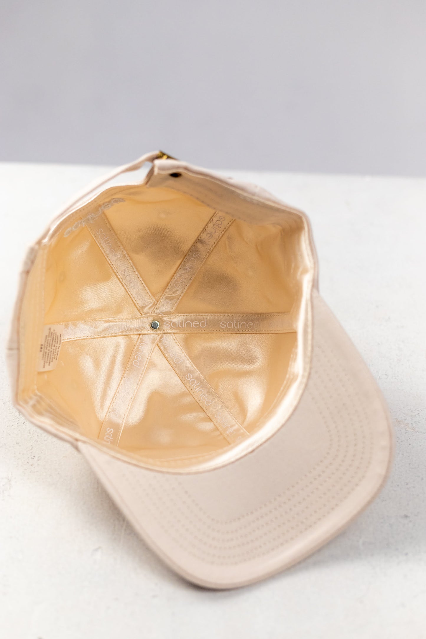 Beige Satin Lined Baseball Cap – Satined